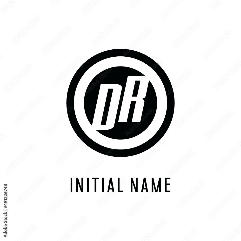 Initial DR logo concentric circle line, clean and simple monogram logo style Stock Vector ...