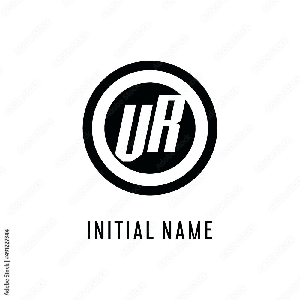 Initial VR logo concentric circle line, clean and simple monogram logo style Stock Vector ...