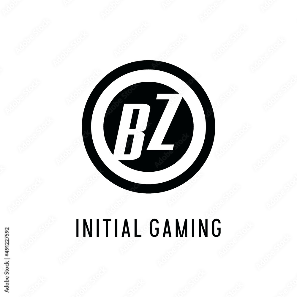 Initial BZ logo concentric circle line, clean and simple monogram logo style Stock Vector ...