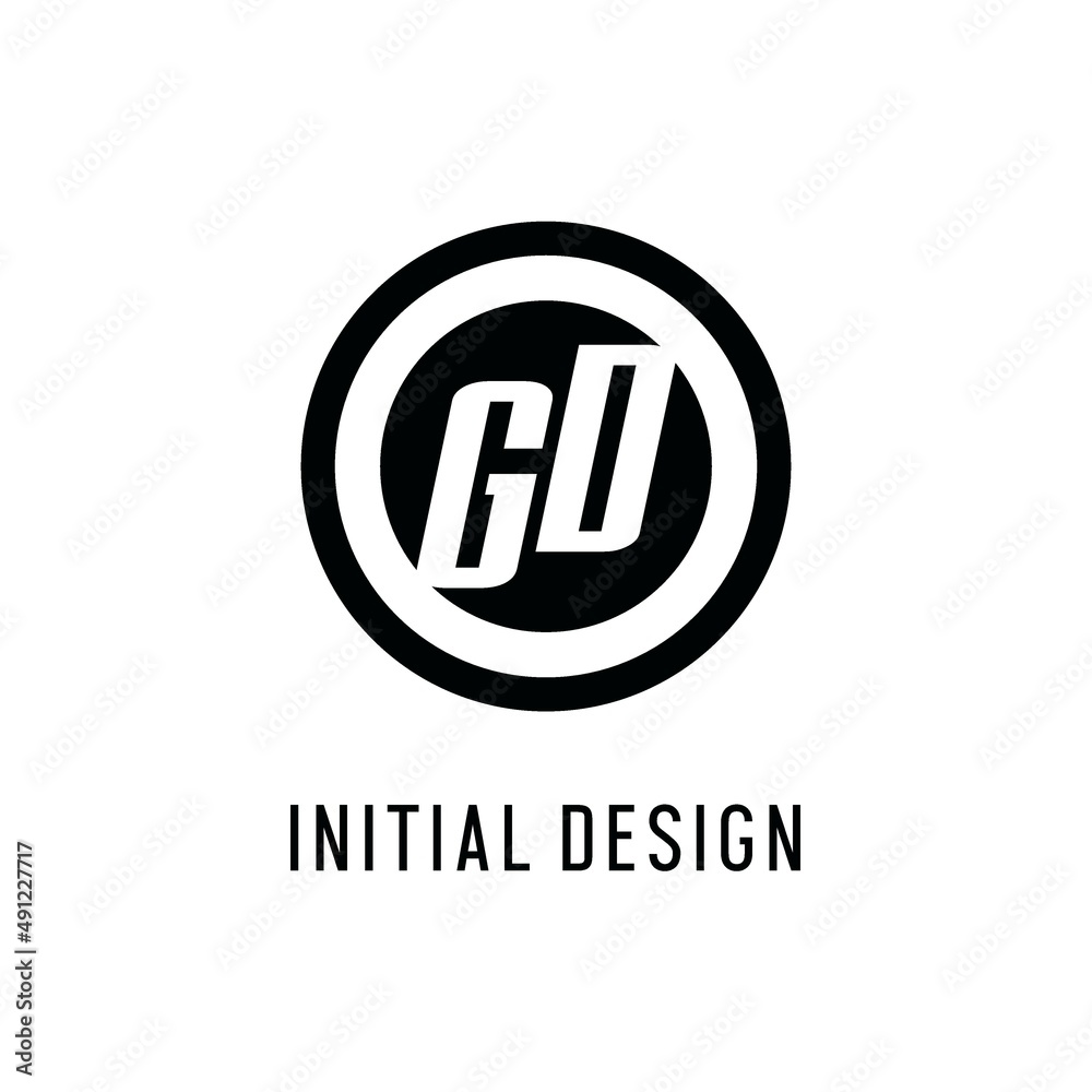 Initial GD logo concentric circle line, clean and simple monogram logo style Stock Vector ...