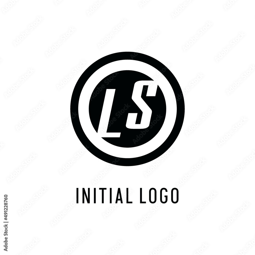 Initial LS logo concentric circle line, clean and simple monogram logo style Stock Vector ...