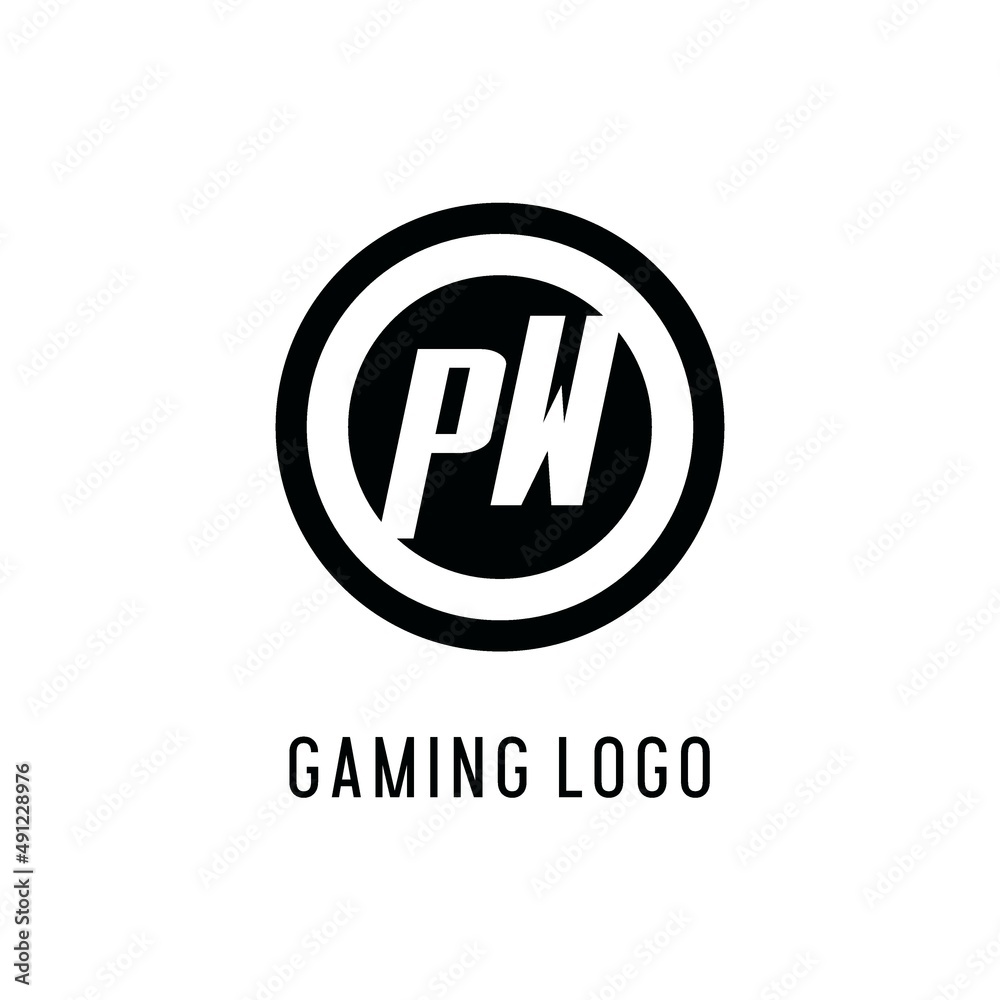 Initial PW logo concentric circle line, clean and simple monogram logo style Stock Vector ...