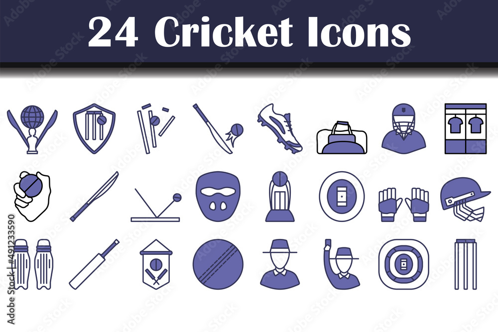 Cricket Icon Set Stock Vector | Adobe Stock