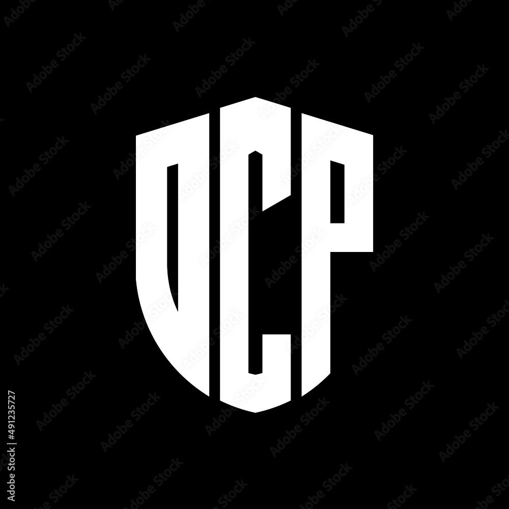 OCP letter logo design. OCP modern letter logo with black background ...