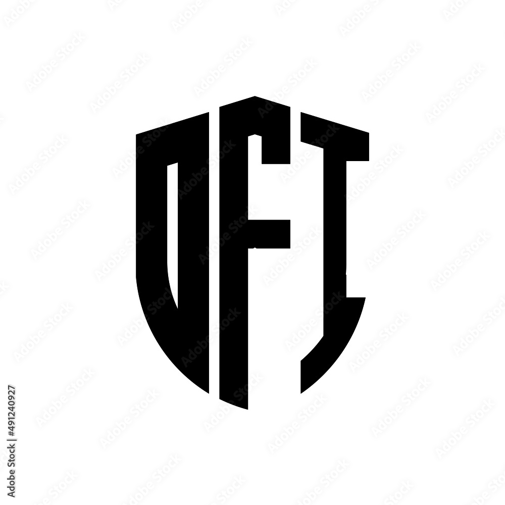 OFI letter logo design. OFI modern letter logo with black background ...