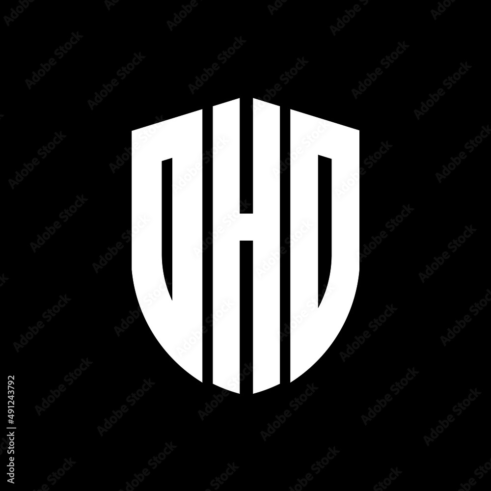 OHD letter logo design. OHD modern letter logo with black background ...