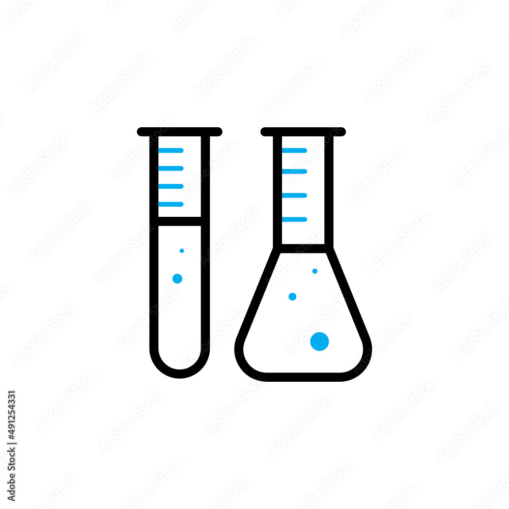 Vetor de Test tube symbol. Chemical glass symbol. Chemistry and science ...