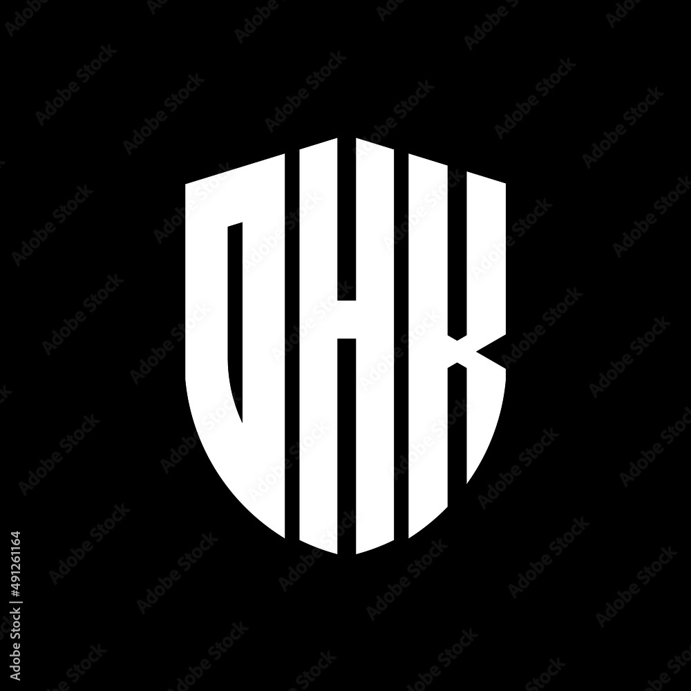 OHK letter logo design. OHK modern letter logo with black background ...