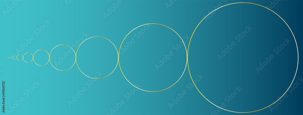 Circle header in teal and gold. Vector background for your website or ...