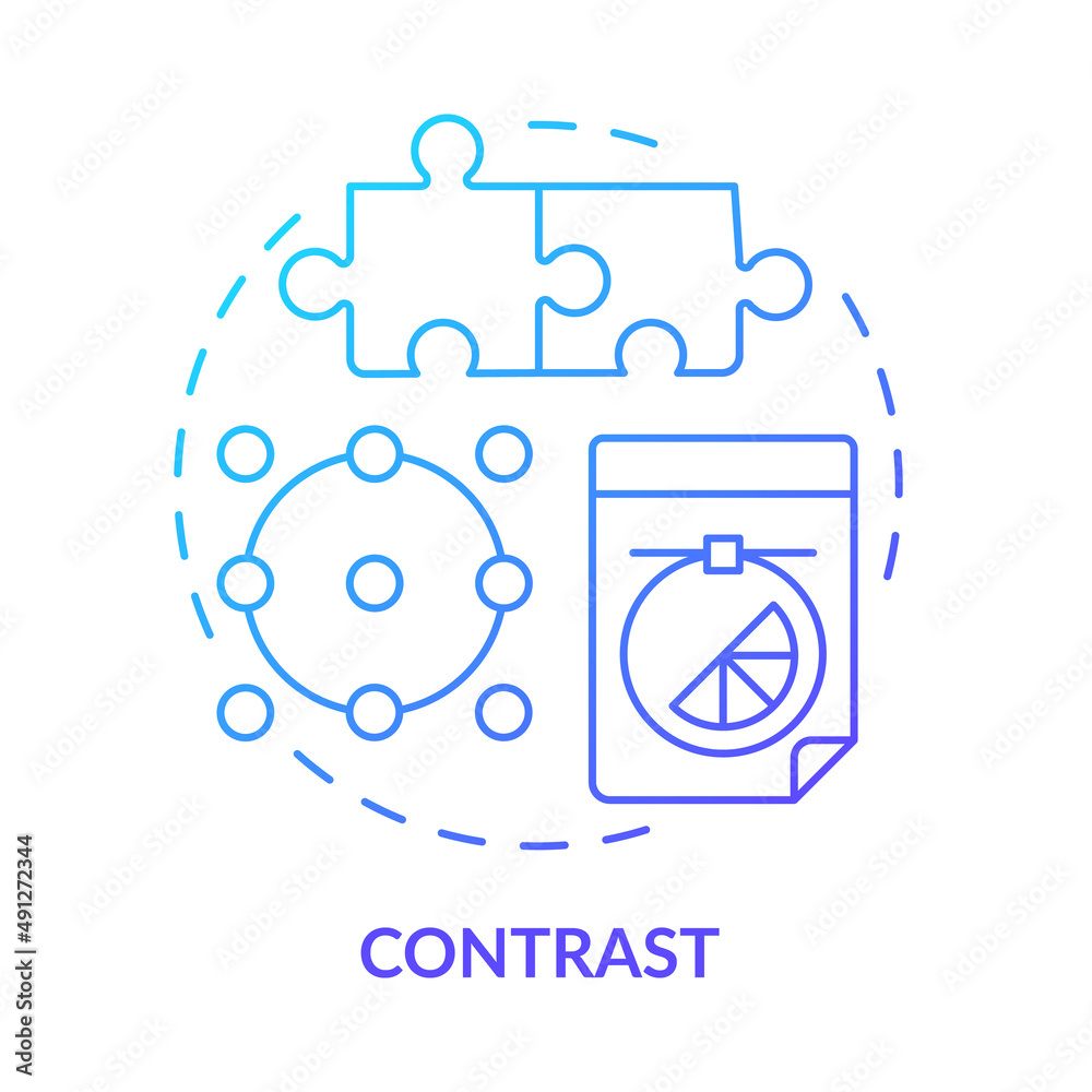 Contrast blue gradient concept icon. Instrument of designer work ...
