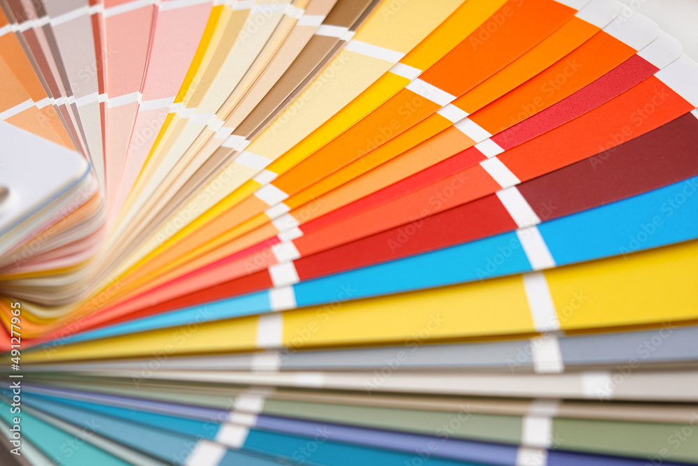 Color guide close up. Assortment of colors for design. Colors palette ...