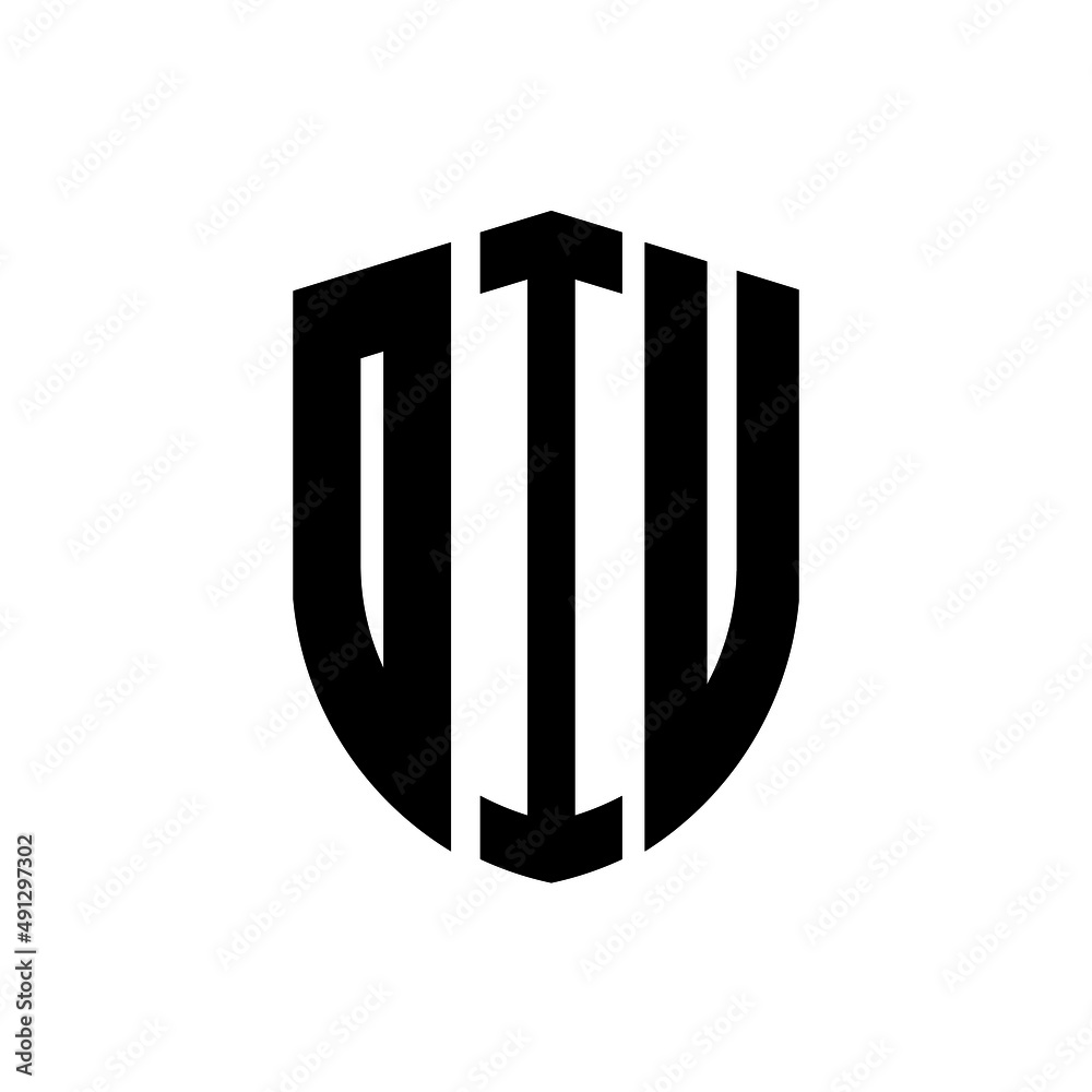 DIU letter logo design. DIU modern letter logo with black background ...