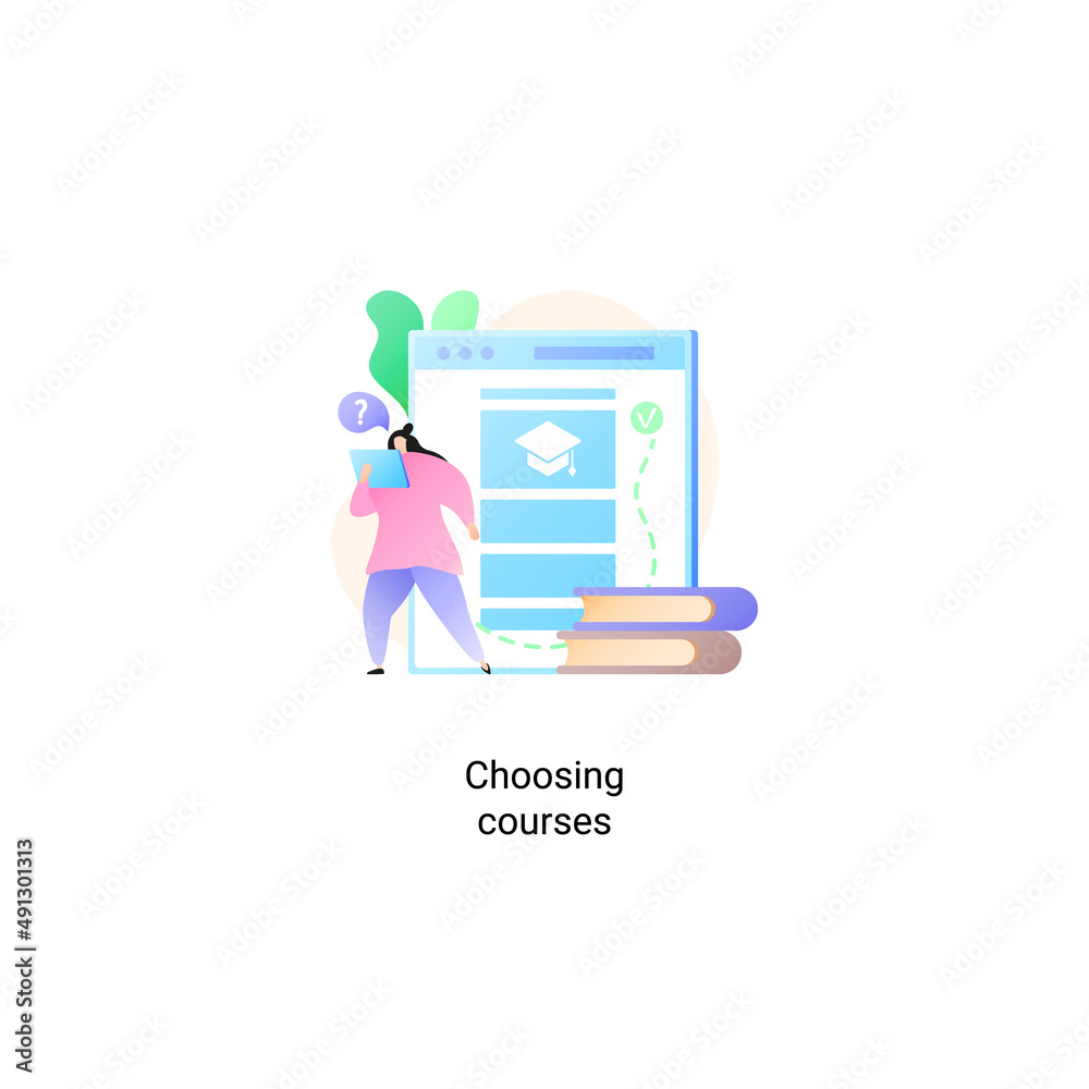 Distance education isolated cartoon vector illustrations. Choosing ...