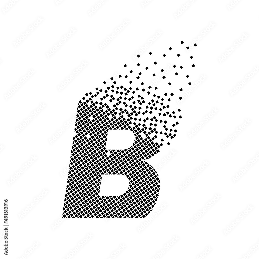 Vecteur Stock Letter B animated pixel dot logo. Capital letter pixel ...