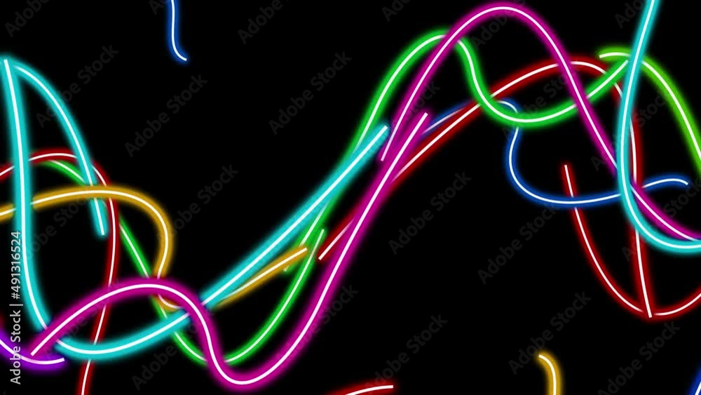 Glowing RGB abstract Lights 4K Animation Random Moving on Black ...
