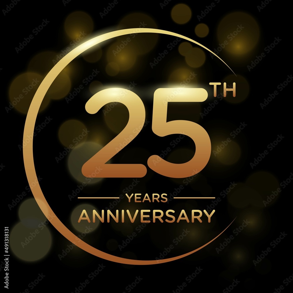 25 years anniversary celebration. Anniversary logo with ring and ...