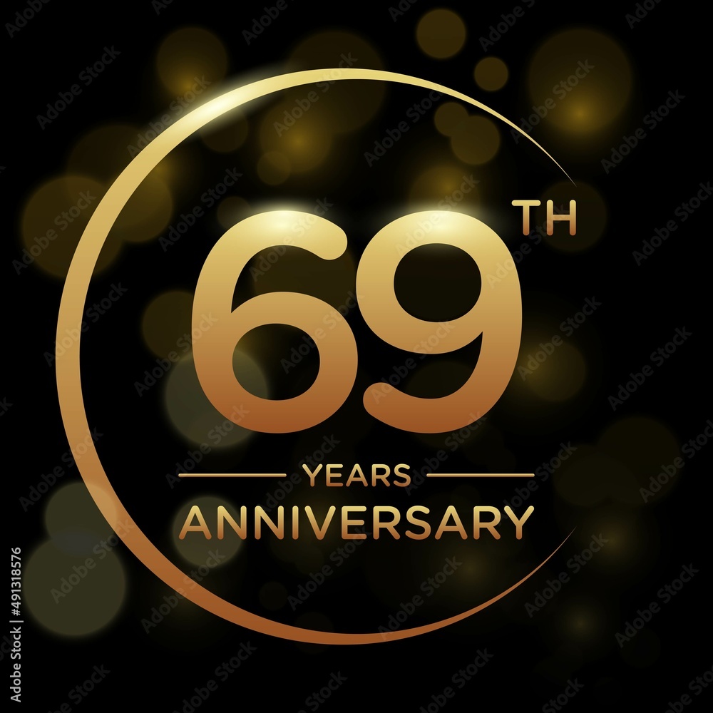 69 years anniversary celebration. Anniversary logo with ring and ...