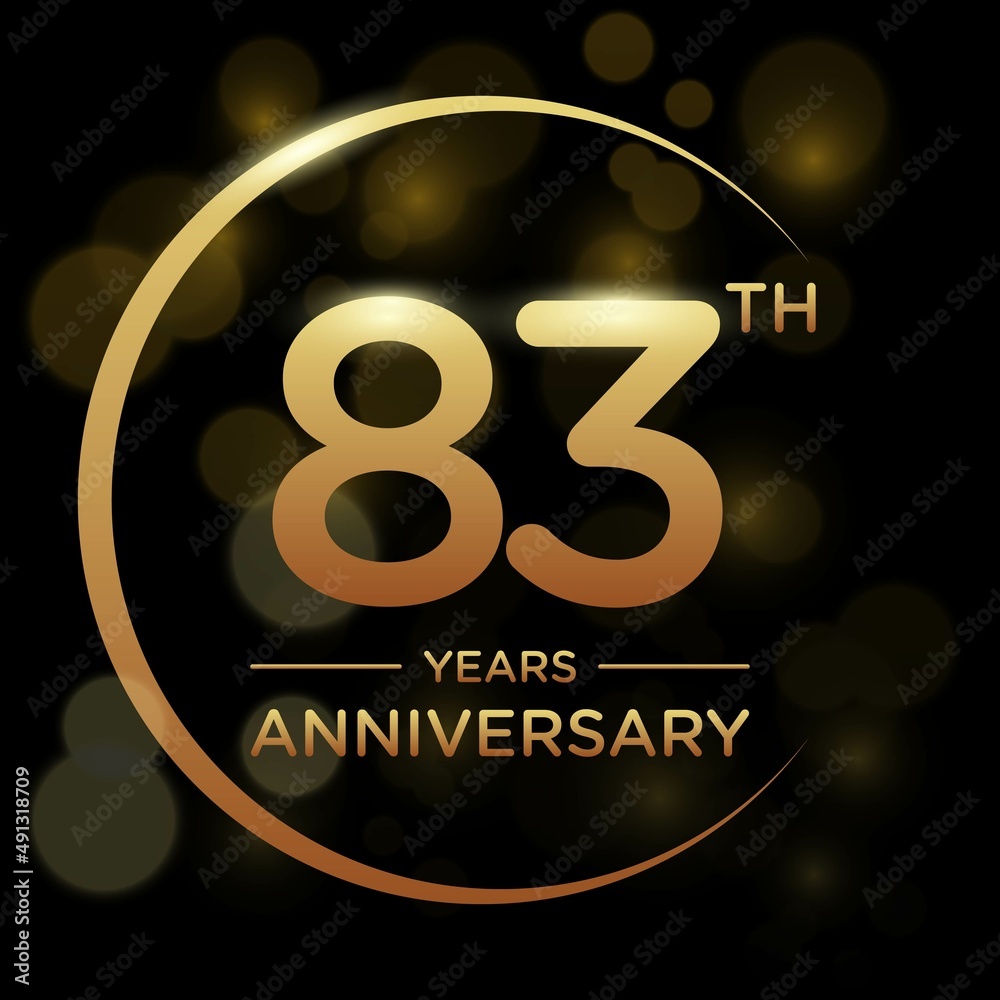 83 years anniversary celebration. Anniversary logo with ring and ...