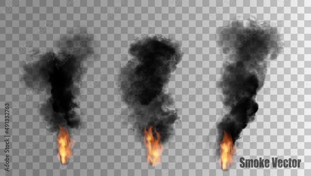 Flames with smoke vector icons. Vector. Stock Vector | Adobe Stock