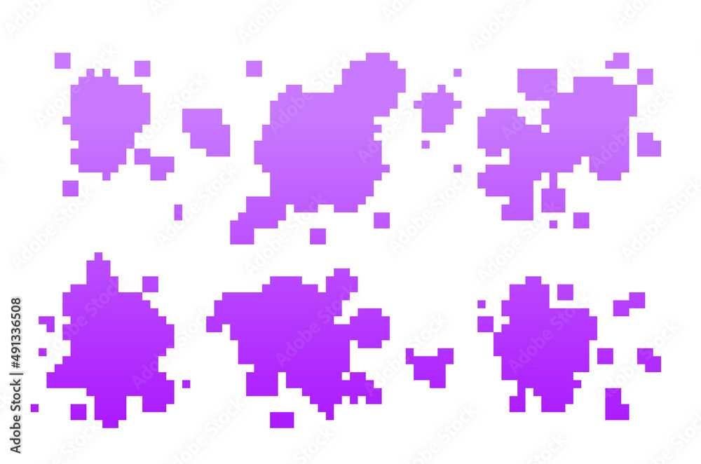 Pixel Art Purple Paint Splatter Background Stock Illustration | Adobe Stock
