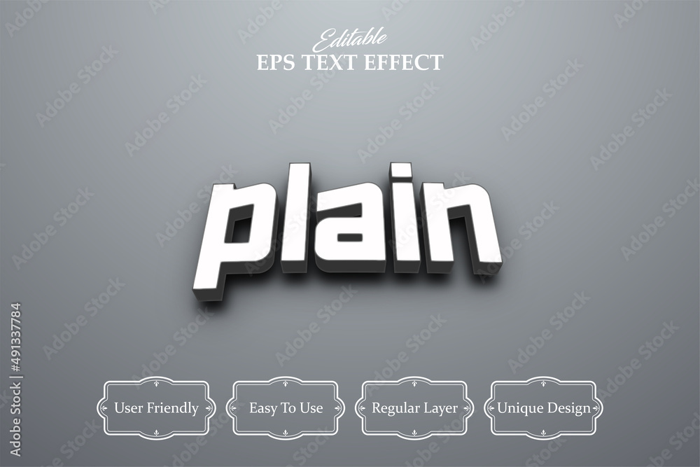 Editable text effect, Gray background, Plain text Stock Vector | Adobe ...