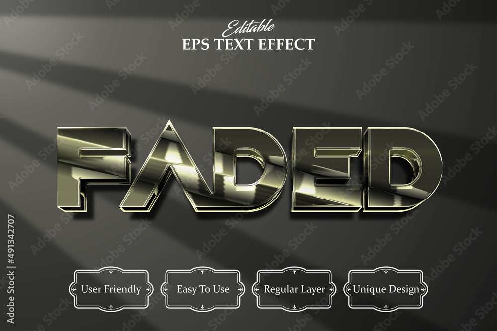 Editable text effect, Dark green background, Faded text Stock Vector ...