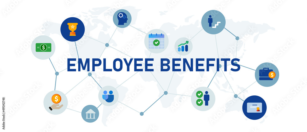 Employee benefits icon illustration of employment compensation from ...