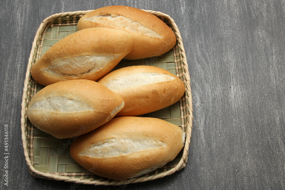 Fresh, delicious, fluffy, hot, freshly made Mexican bolillo bread ...