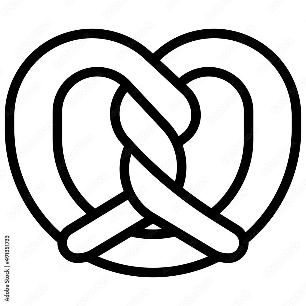 pretzel outline icon Stock Vector | Adobe Stock