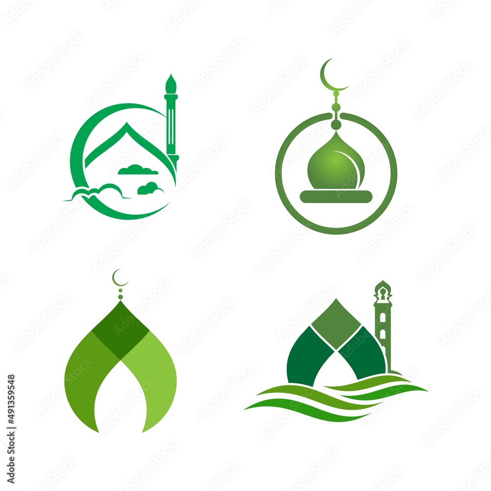 Islamic logo, Mosque Stock Vector | Adobe Stock