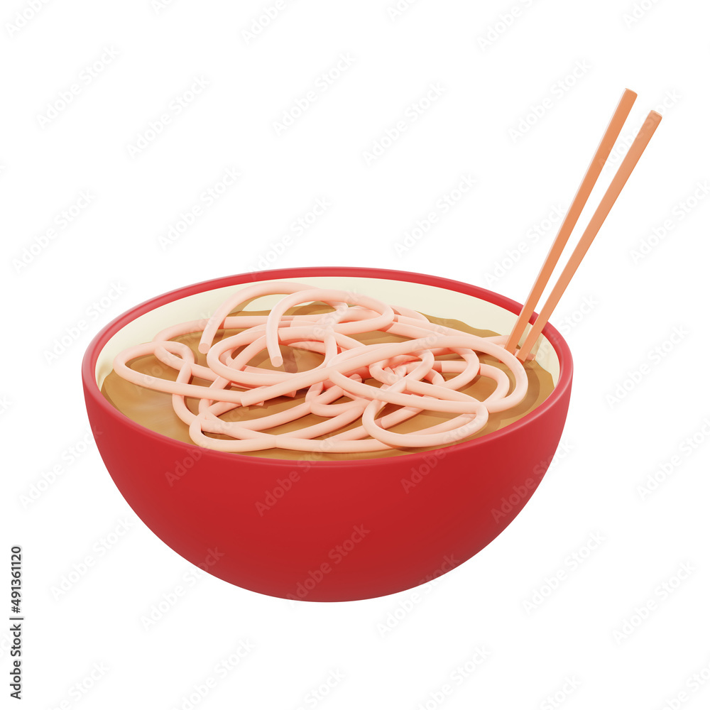 3d illustration noodles object Stock Illustration | Adobe Stock