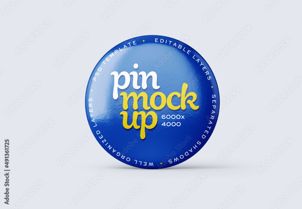 Pin Button Mockup Stock Template | Adobe Stock