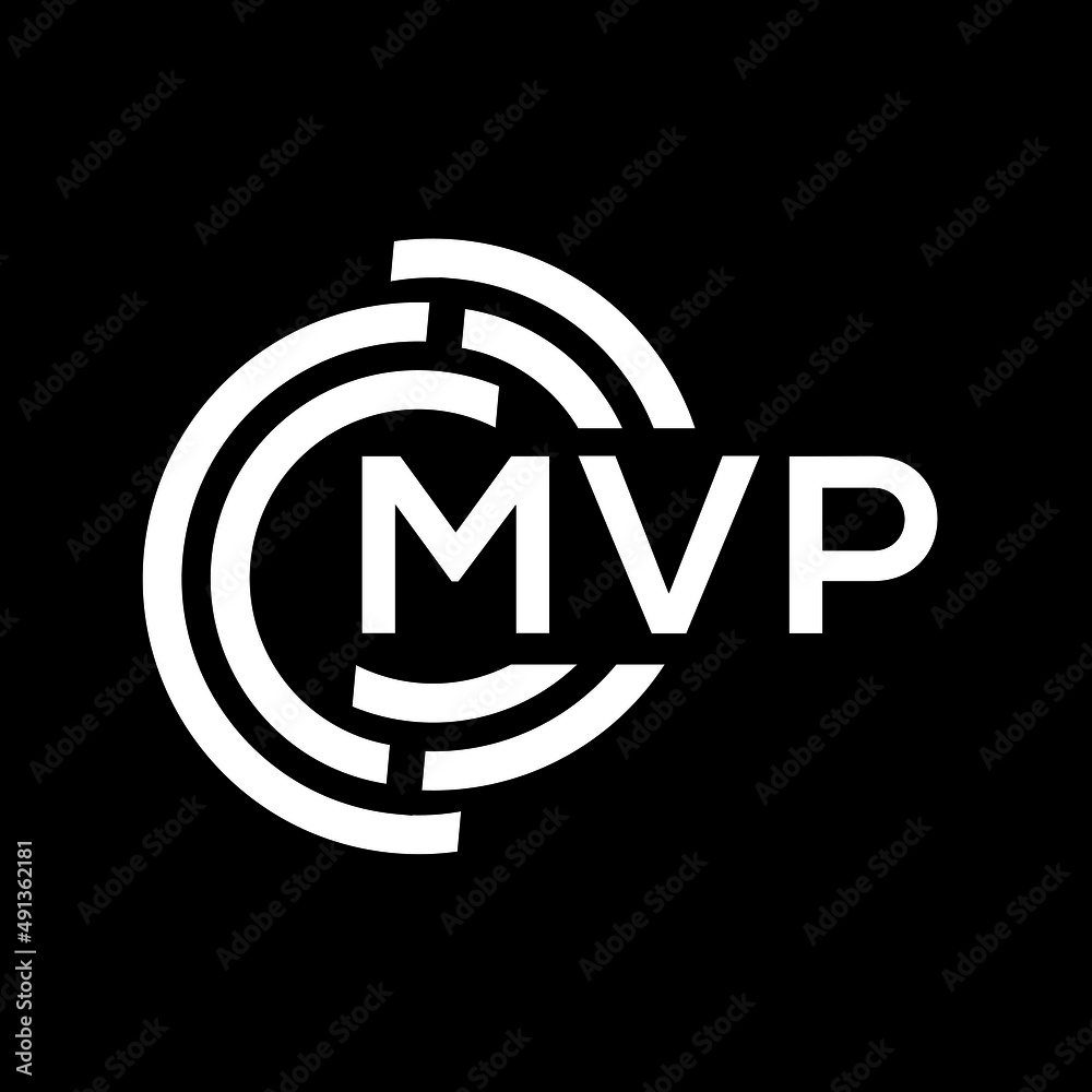 MVP letter logo design on black background. MVP creative initials ...