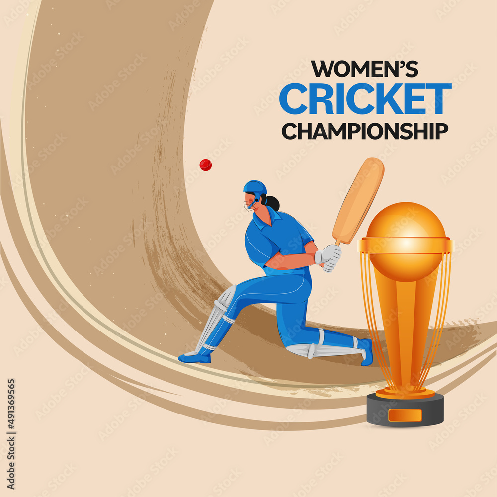 Women's Cricket Championship Concept With India Female Batter Player ...