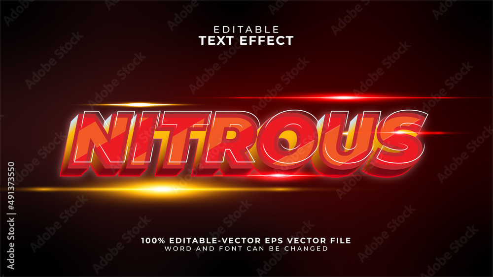 Nitrous editable text effect Stock Vector | Adobe Stock