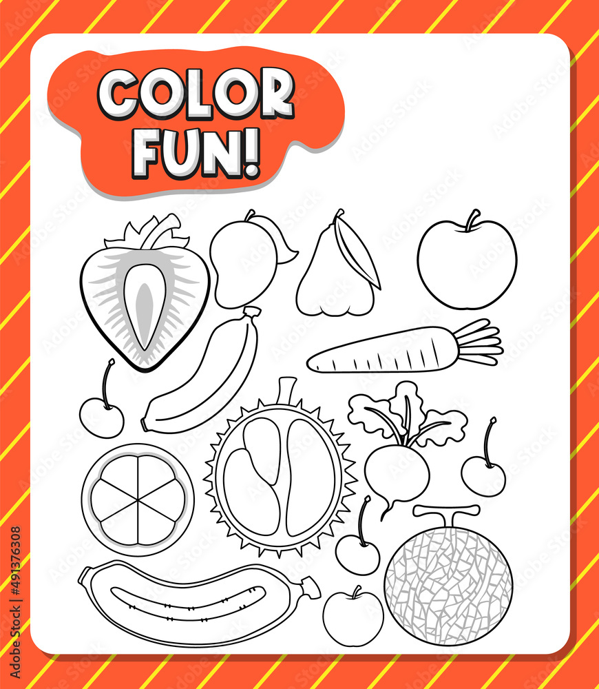 Colouring worksheet for student Stock Vector | Adobe Stock