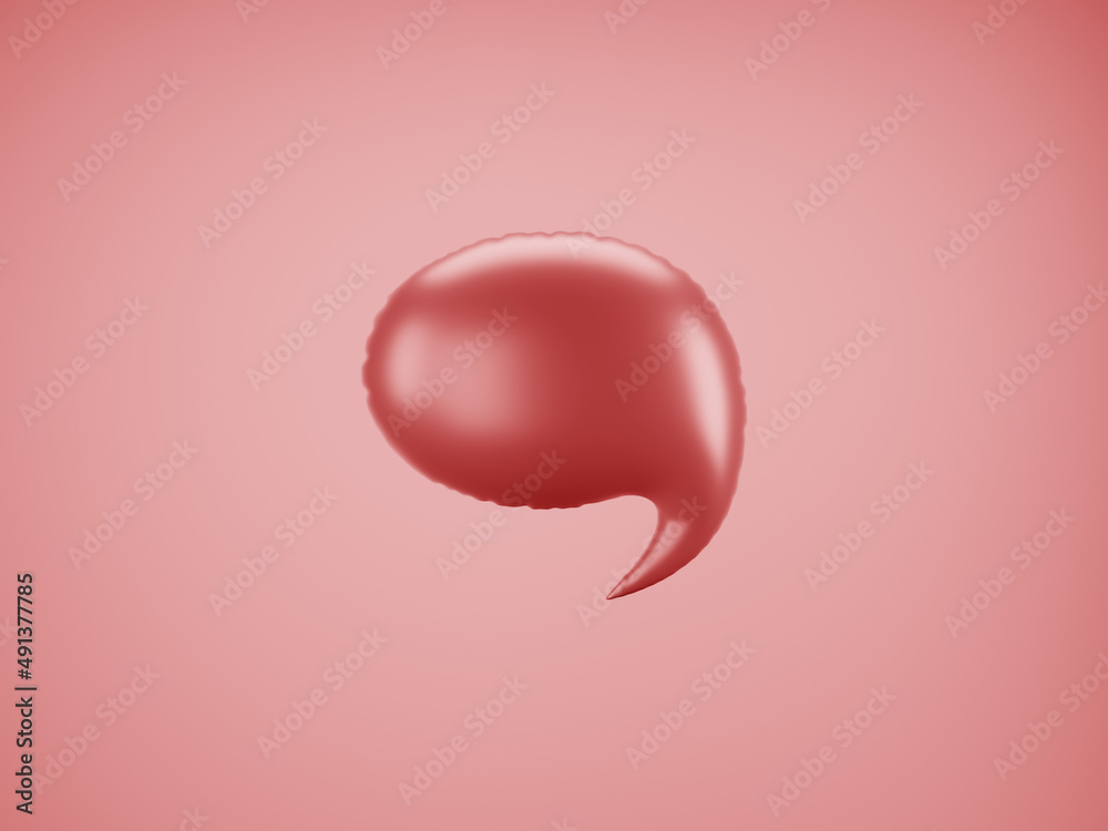 Red Speech Balloon. Speech balloon on color background. Talk and think ...