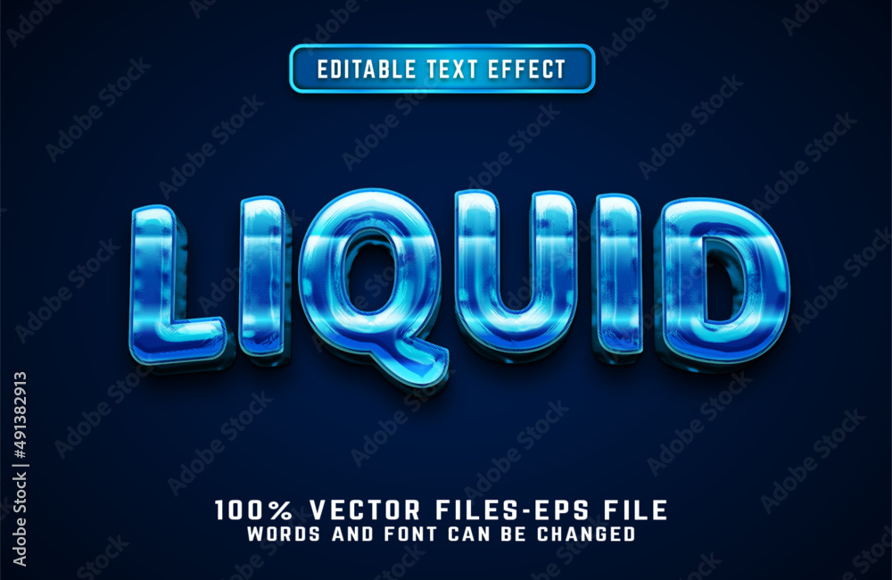 liquid 3d text effect premium vectors Stock Vector | Adobe Stock
