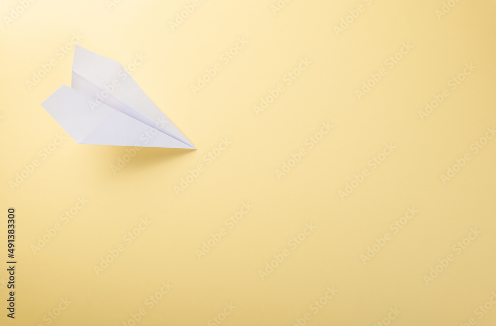 Paper plane letter document message. Top view mock up design of ...
