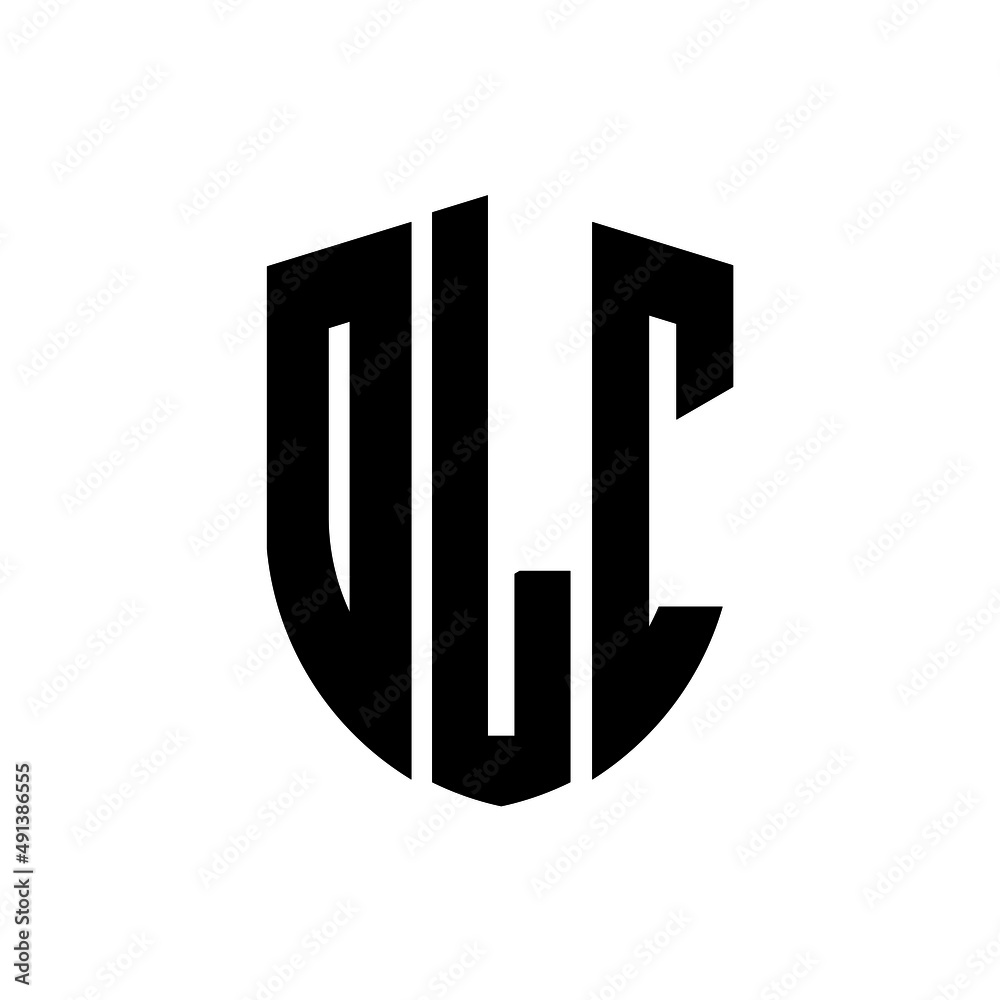 OLC letter logo design. OLC modern letter logo with black background ...