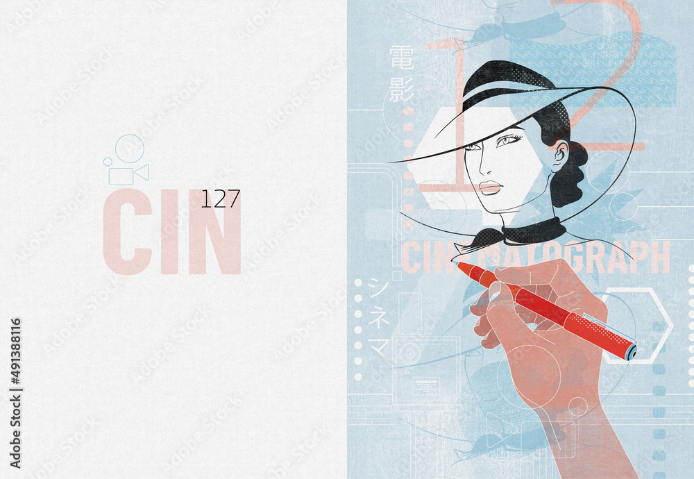 Cinematography theme design, spread with photo, devoted to 127th ...