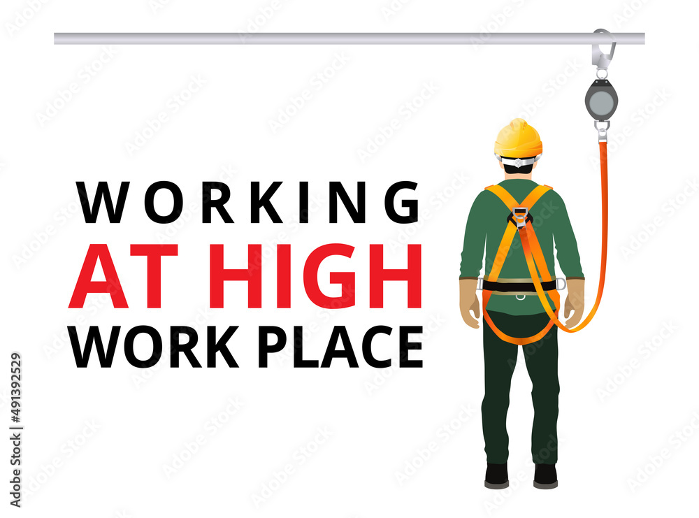 Fall Protection, Working at high work place, Construction worker safety ...