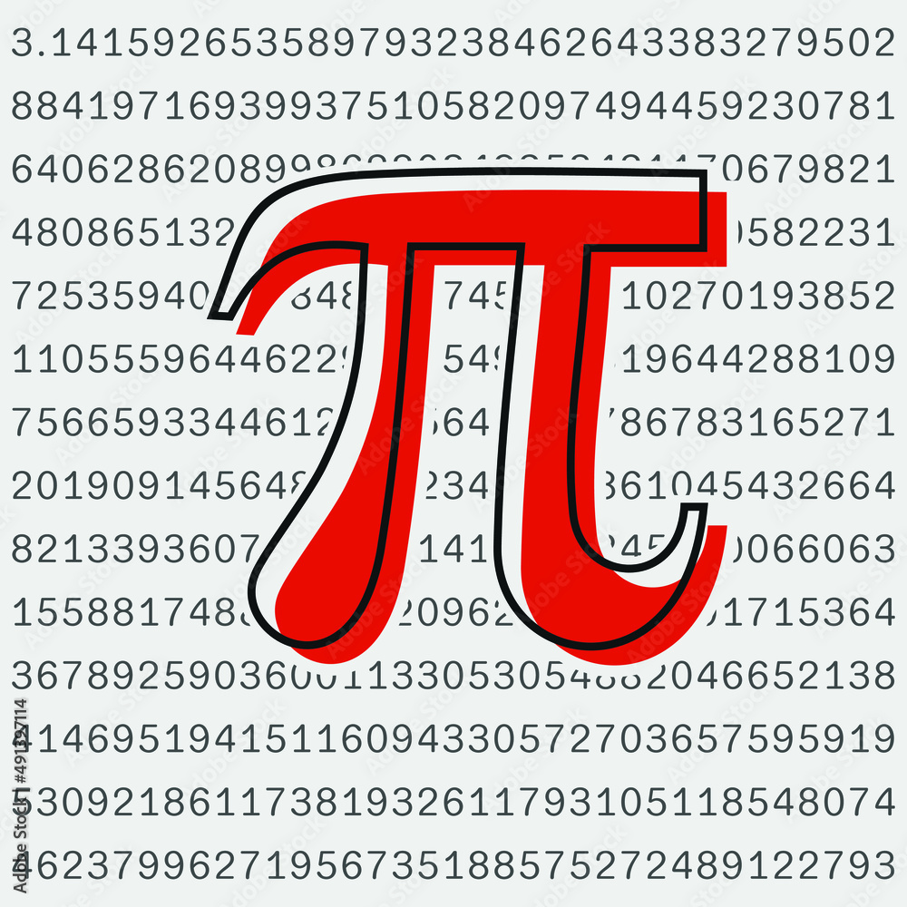 Naklejka Seamless Pi symbol. Colors vector image. Pi symbol isolated on ...
