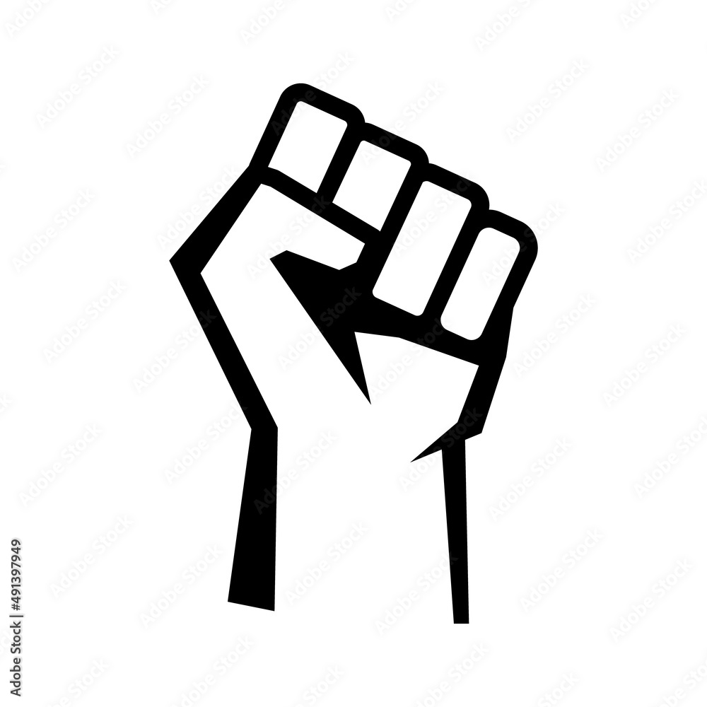 Hands clenched power strength icon. Fist sign. Vector illustration ...
