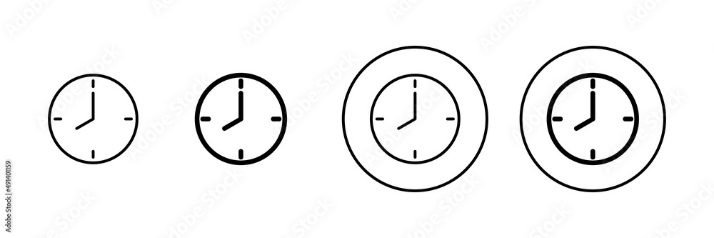 Clock icons set. Time sign and symbol. watch icon Stock Vector | Adobe ...