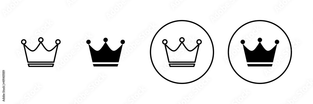 Crown icons set. crown sign and symbol Stock Vector | Adobe Stock