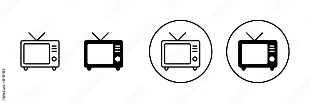 Tv icons set. television sign and symbol Stock Vector | Adobe Stock