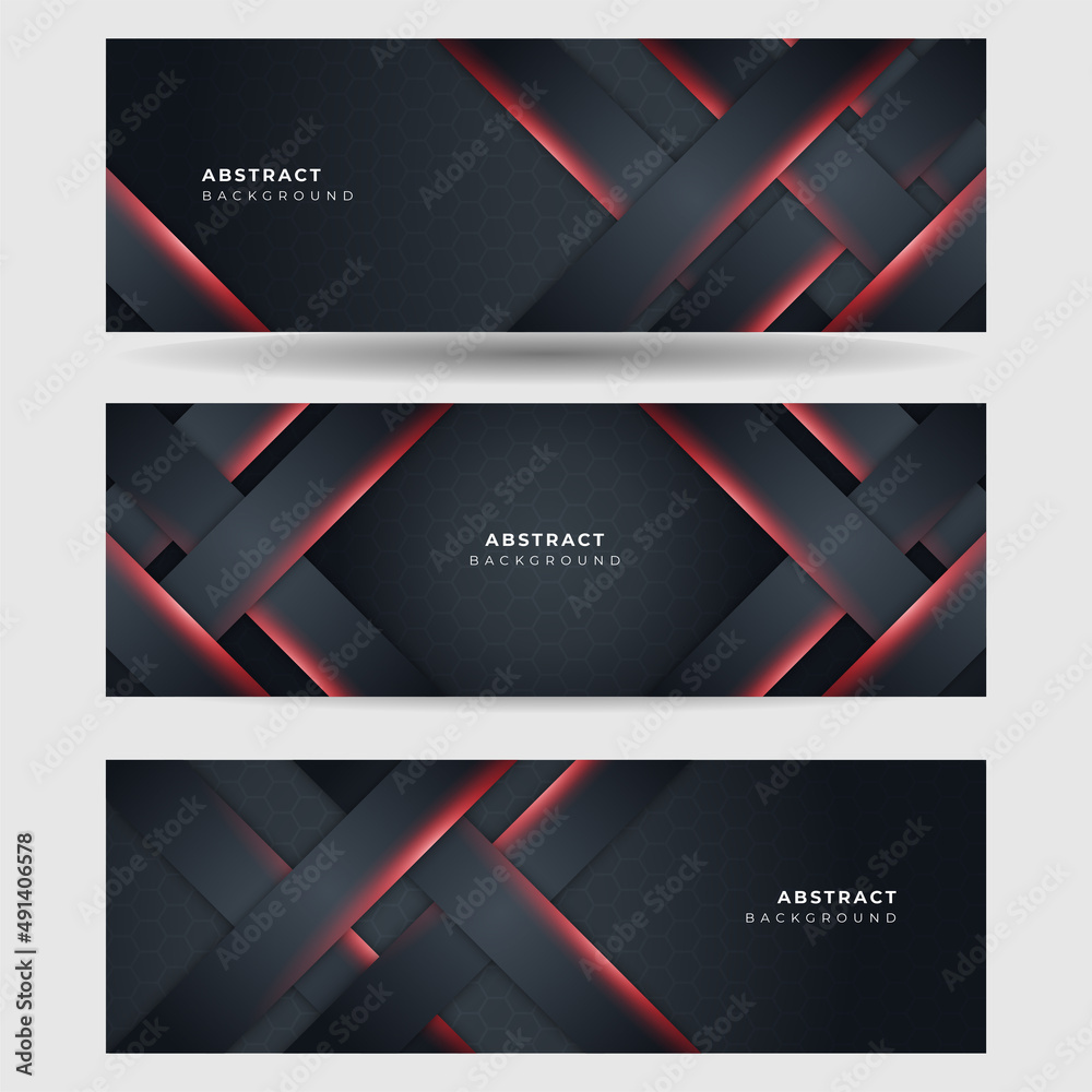 Abstract black red metallic carbon neutral overlap light hexagon mesh ...