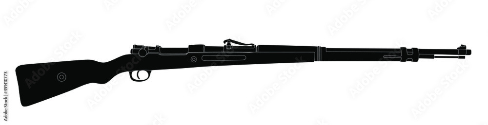 Bolt rifle M 98 vector silhouette illustration isolated on white ...