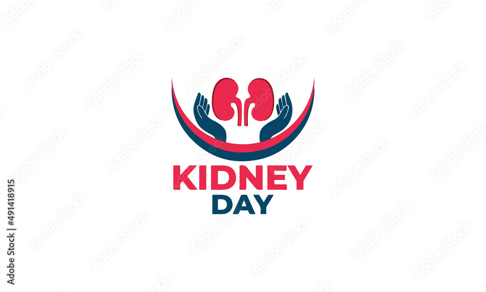World kidney day card, vector illustration with cute cartoon couple of ...